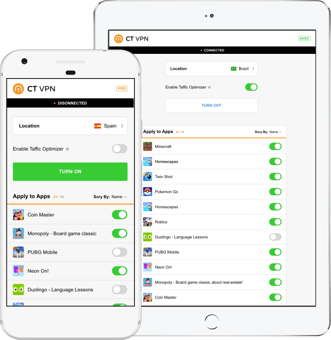 CT VPN – Safety & Privacy on Mobile. Browse Freely.